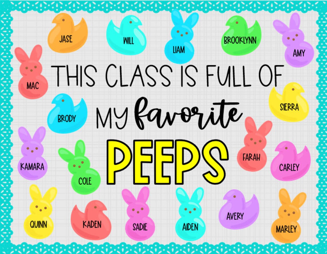 Spring Peeps Theme Bulletin Board Kit - Etsy