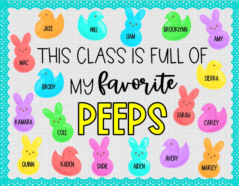 Spring Peeps Theme Bulletin Board Kit - Etsy