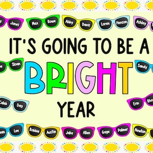 Bright Year Sunglasses Theme Bulletin Board and Door Kit- Back to ...