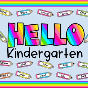 Hello Theme Back to School Bulletin Board and Door Kit With Pencils ...