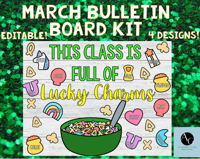 March Lucky Charms Bulletin Board Kit- St. Patrick's Day Bulletin Board ...