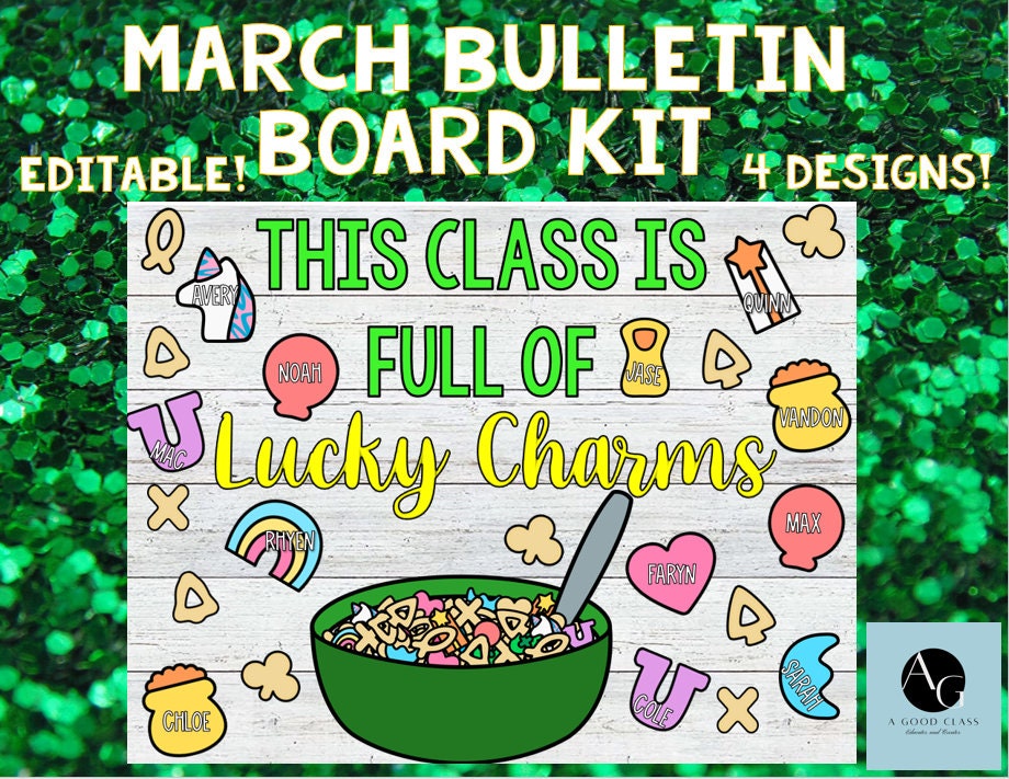 March Lucky Charms Bulletin Board Kit St. Patrick's Day - Etsy