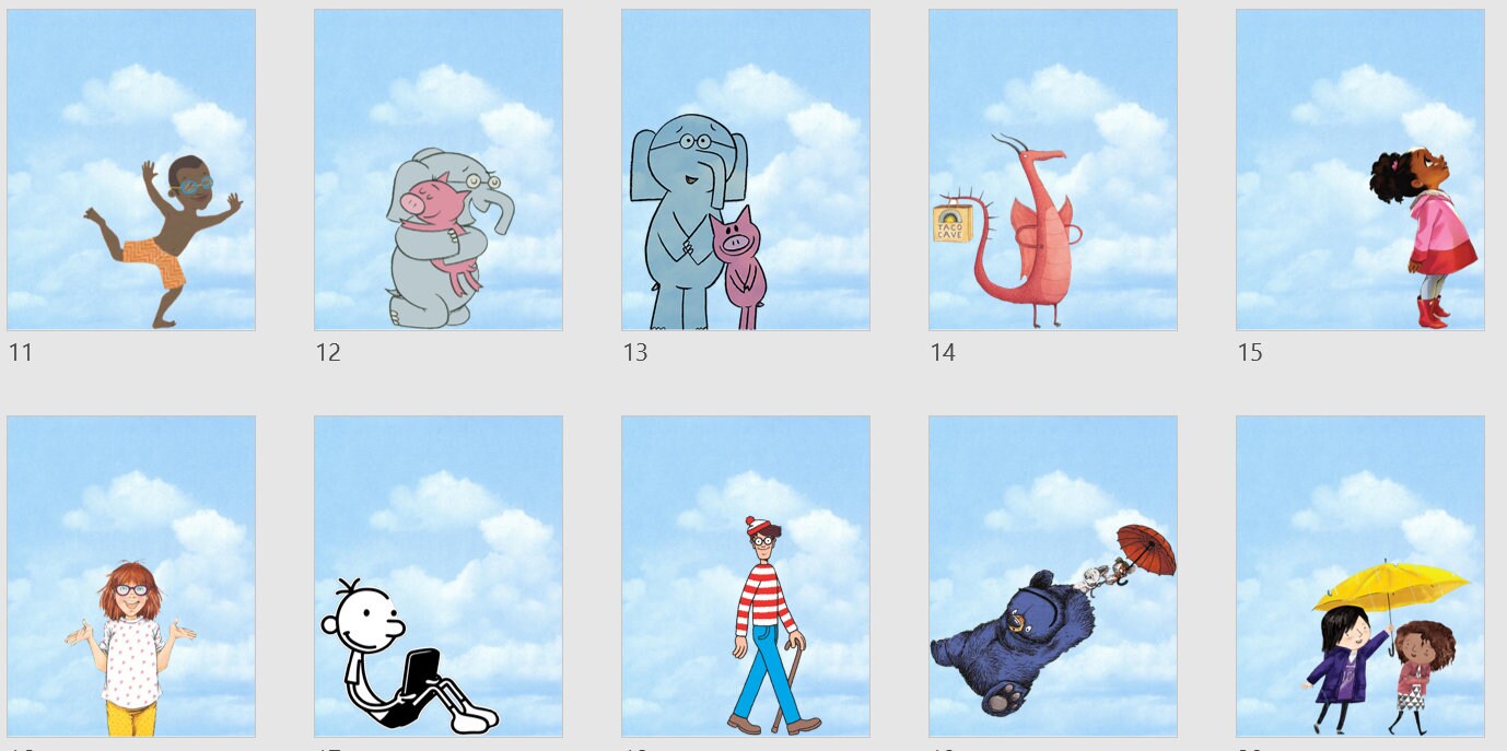 Childrens Book Character Posters Featuring a Sky Theme - Etsy