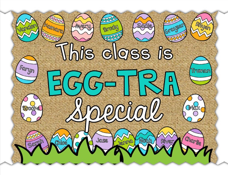 Spring Easter Egg Bulletin Board Kit - Etsy