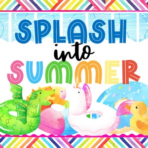 Summer Pool Floaties Theme Bulletin Board and Door Kit- End of the ...