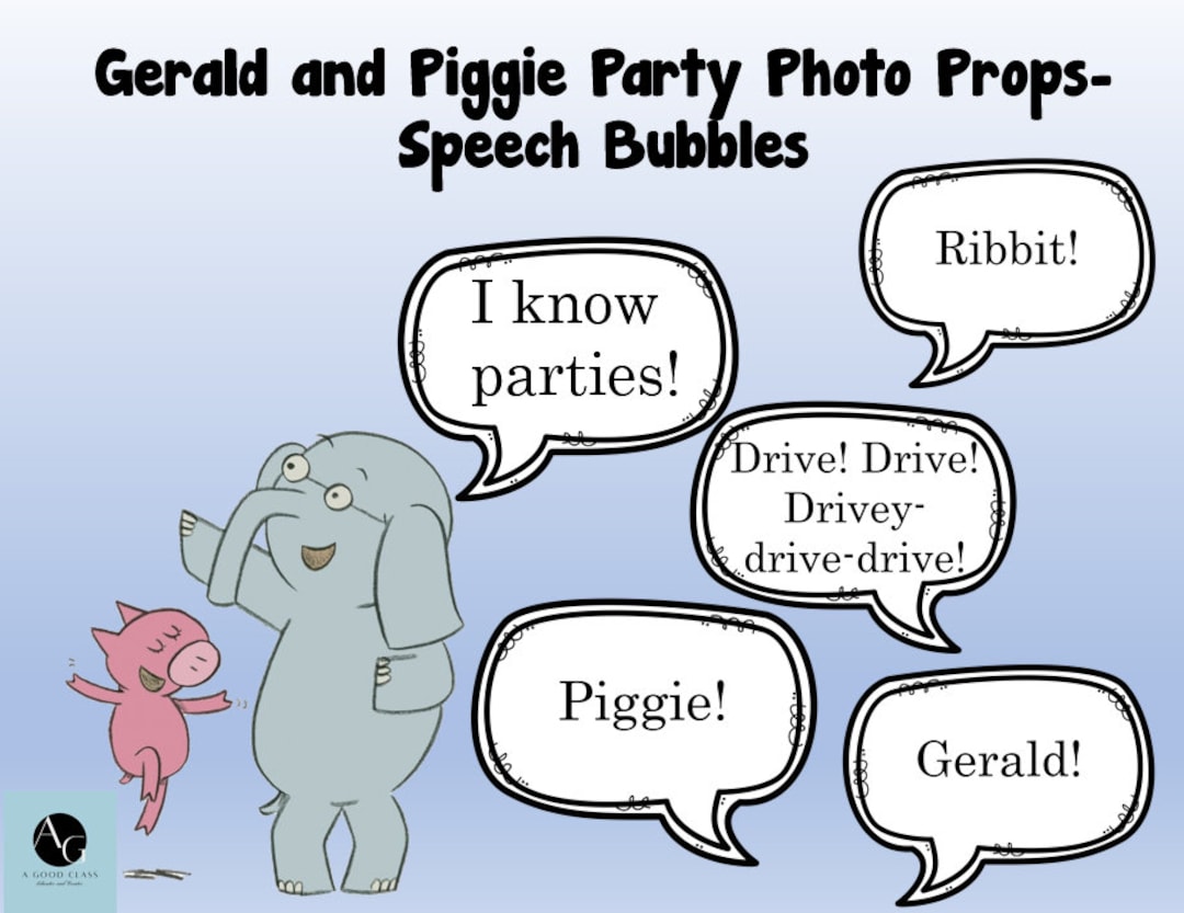 Piggie and Elephant Photo Prop Speech Bubbles - Etsy