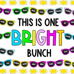 Bright Year Sunglasses Theme Bulletin Board and Door Kit- Back to ...