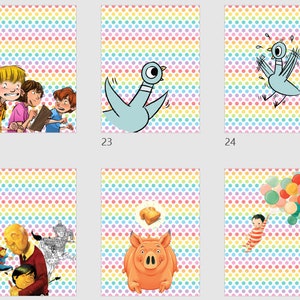 Children’s Book Character Posters- Bright Colorful Polka Dot Background ...