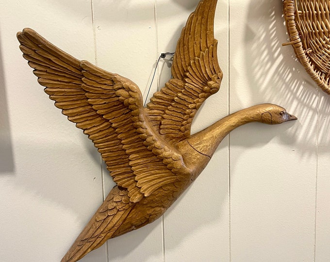 Vintage 60s MCM Syroco Wood Tone Flying Goose Wall Hanging Retro ...