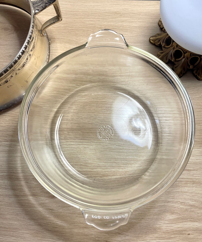 Vintage 1930s Pyrex Art Deco Etched Glass Casserole Dish 023 W/ Lid and ...