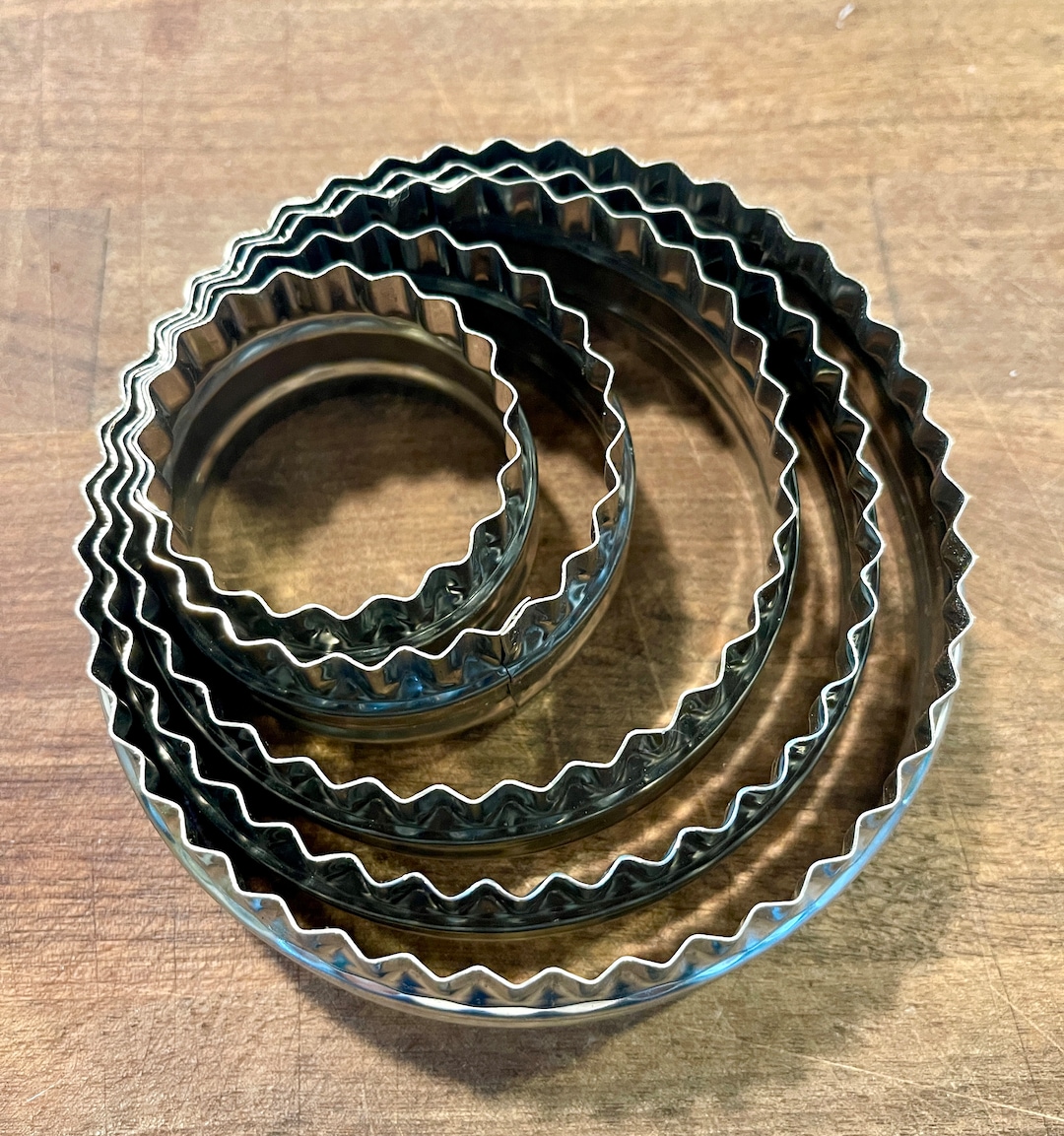Vintage Fluted Biscuit Cutter Set of 5 Scalloped Edge Tin Pastry ...