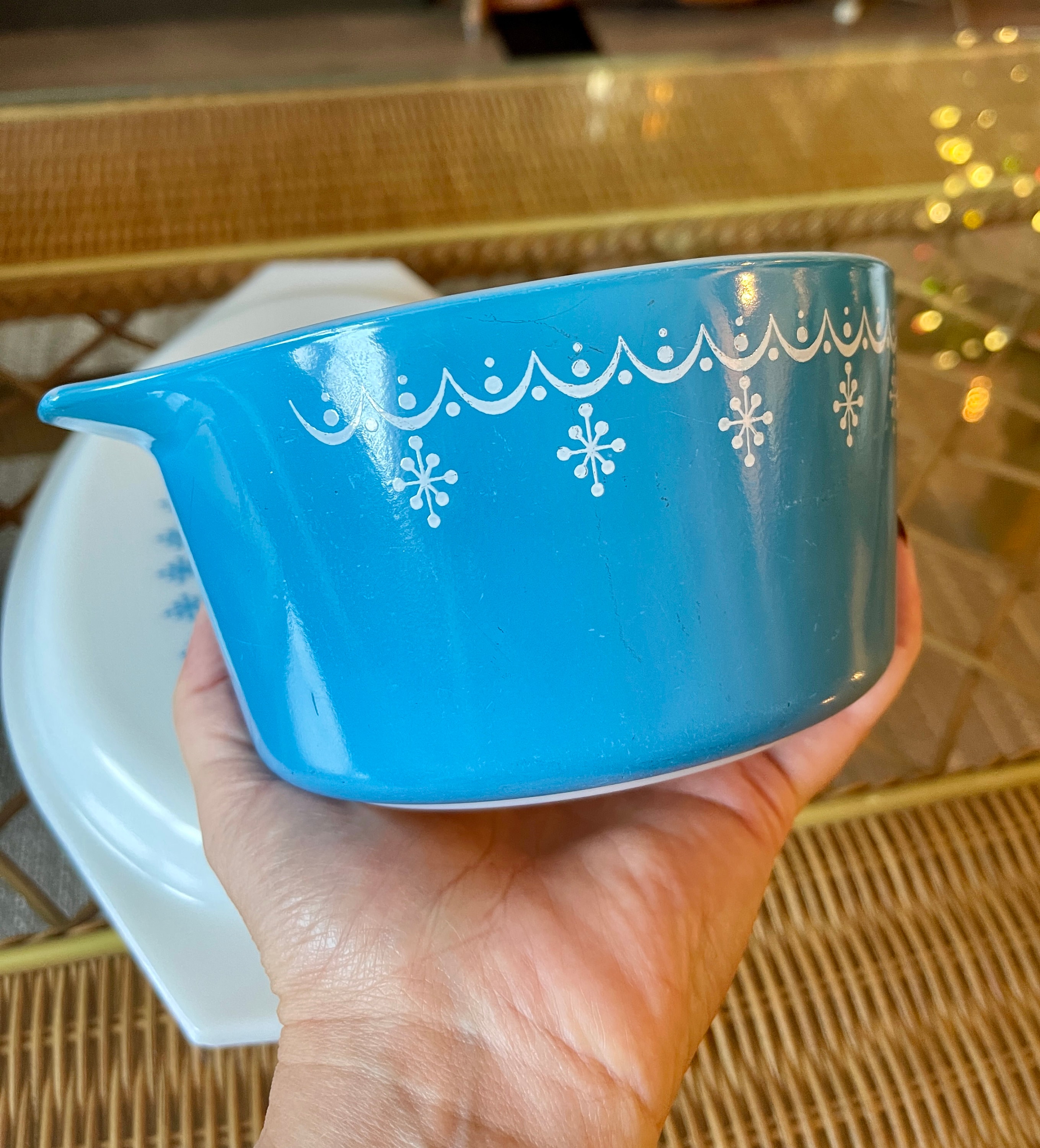 Vintage Pyrex Blue Snowflake Garland Small Casserole Dish 473 - Etsy