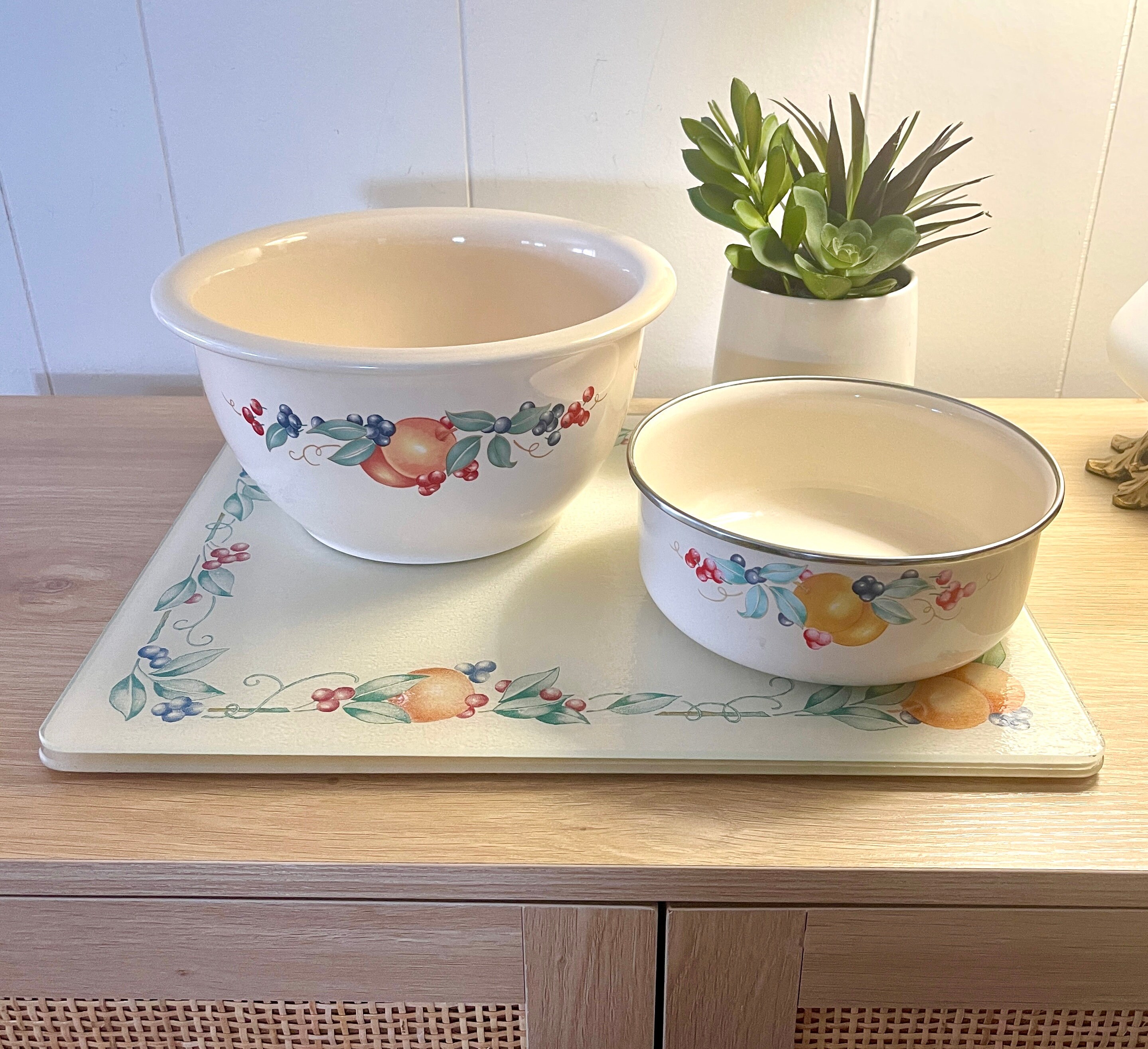 Vintage 80s Corelle Coordinates Abundance Dishes, Stoneware Bowl ...