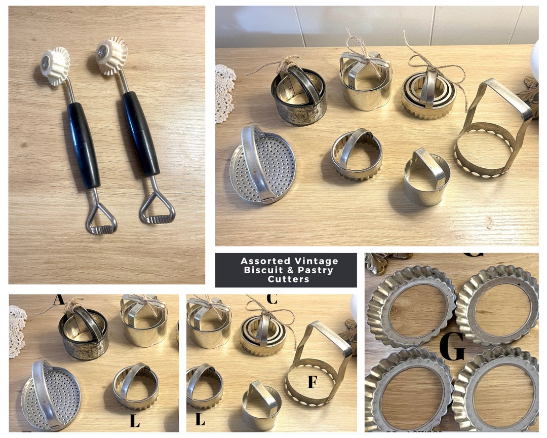 Vintage Aluminum & Tin Baking Pastry Cutters for Biscuits and Tarts ...