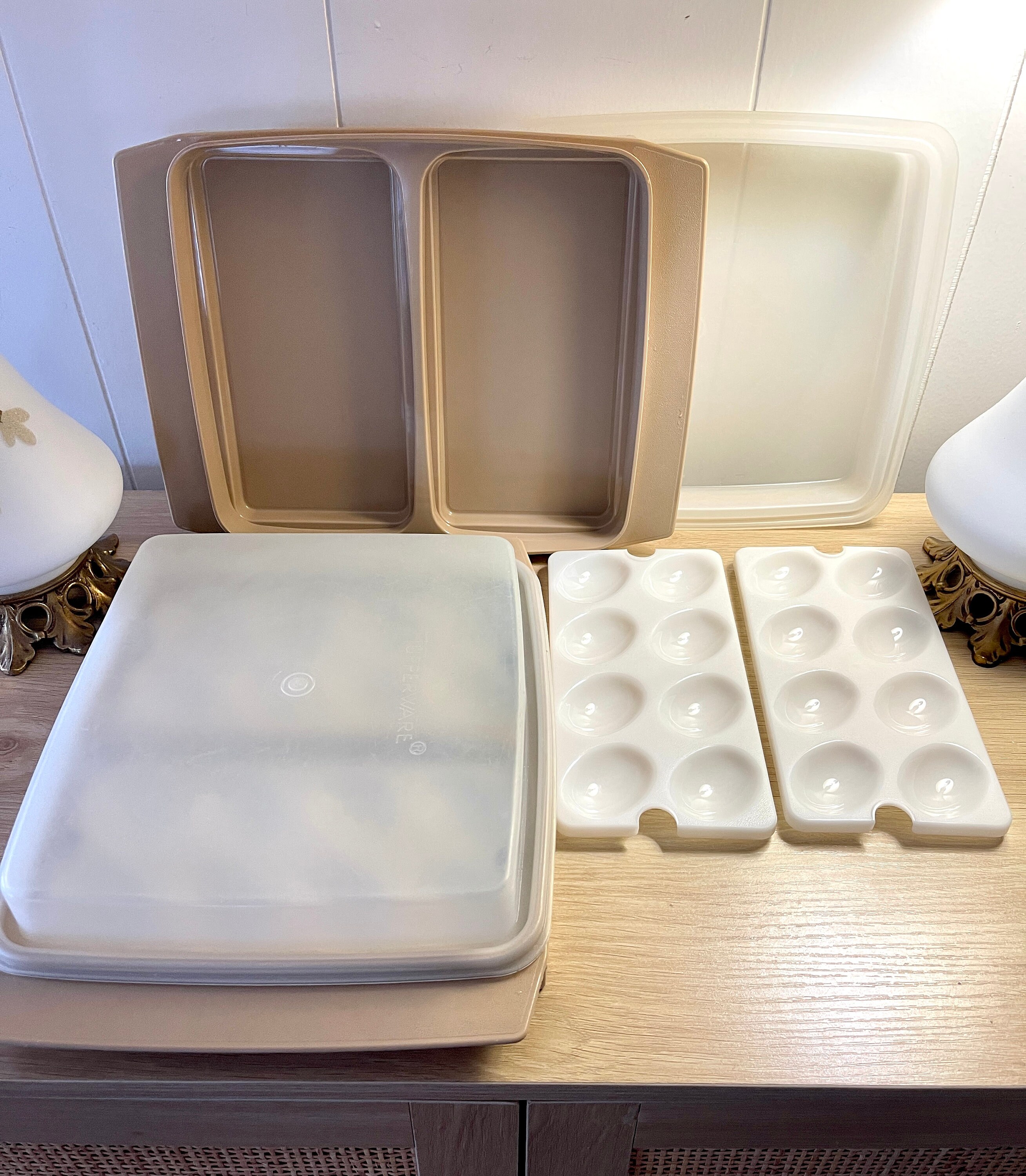 Vintage 80s Tupperware Egg Keeper 723 4 Piece Set Retro - Etsy