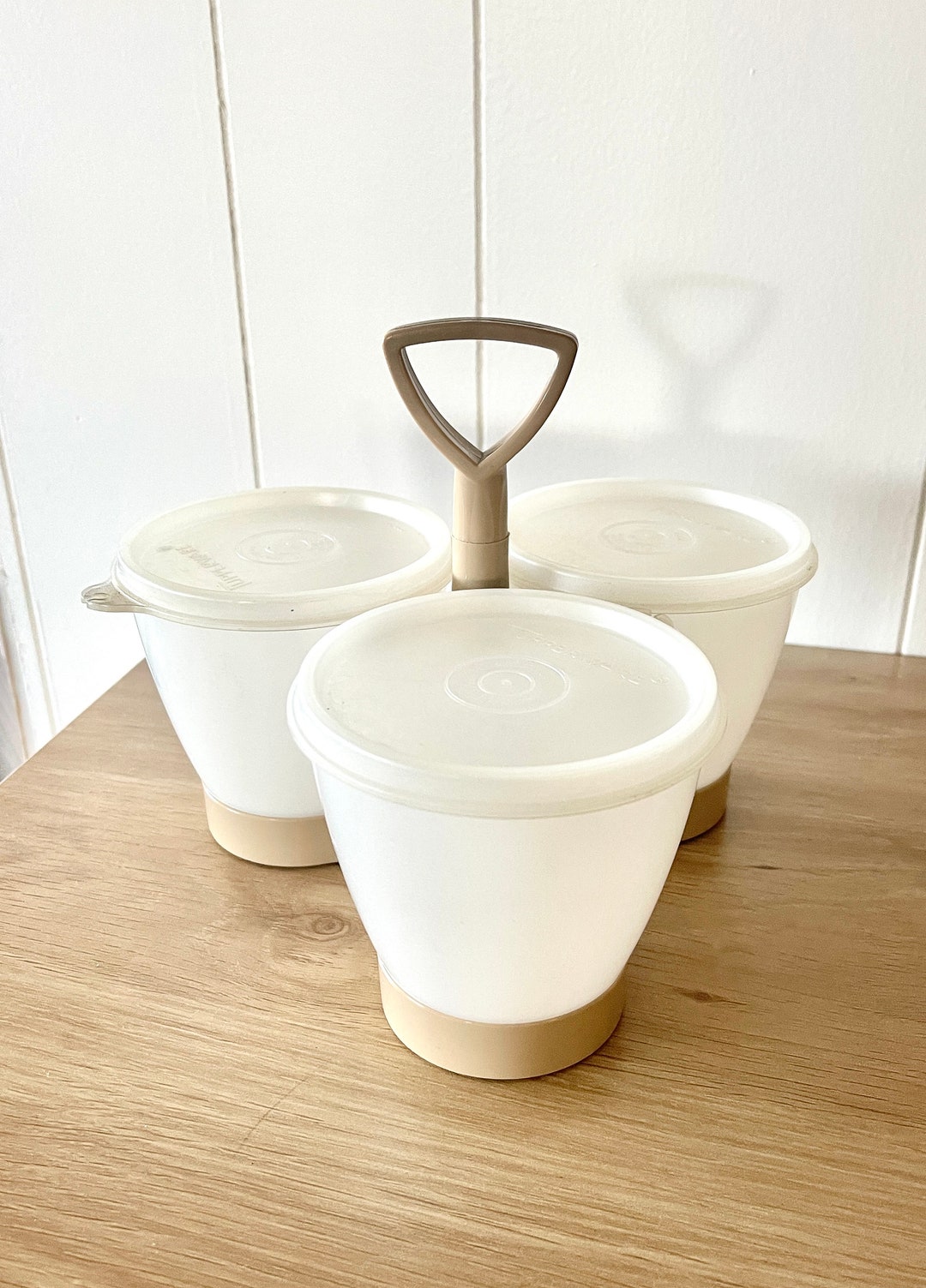 Vintage 80s Tupperware 7 Pc. Picnic Condiments Caddy With Lids Retro ...