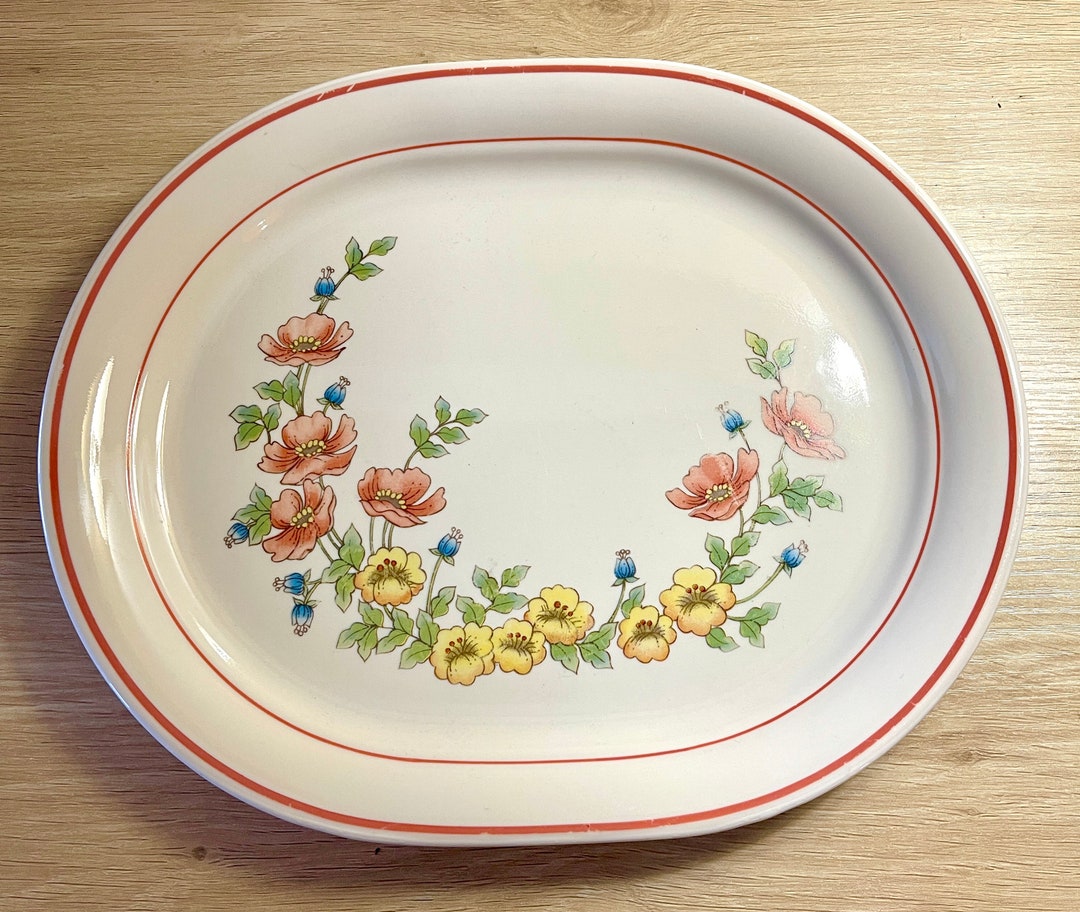 Vintage 1983 royal Garden Cornerstone by Corning Oval Platter Retro ...