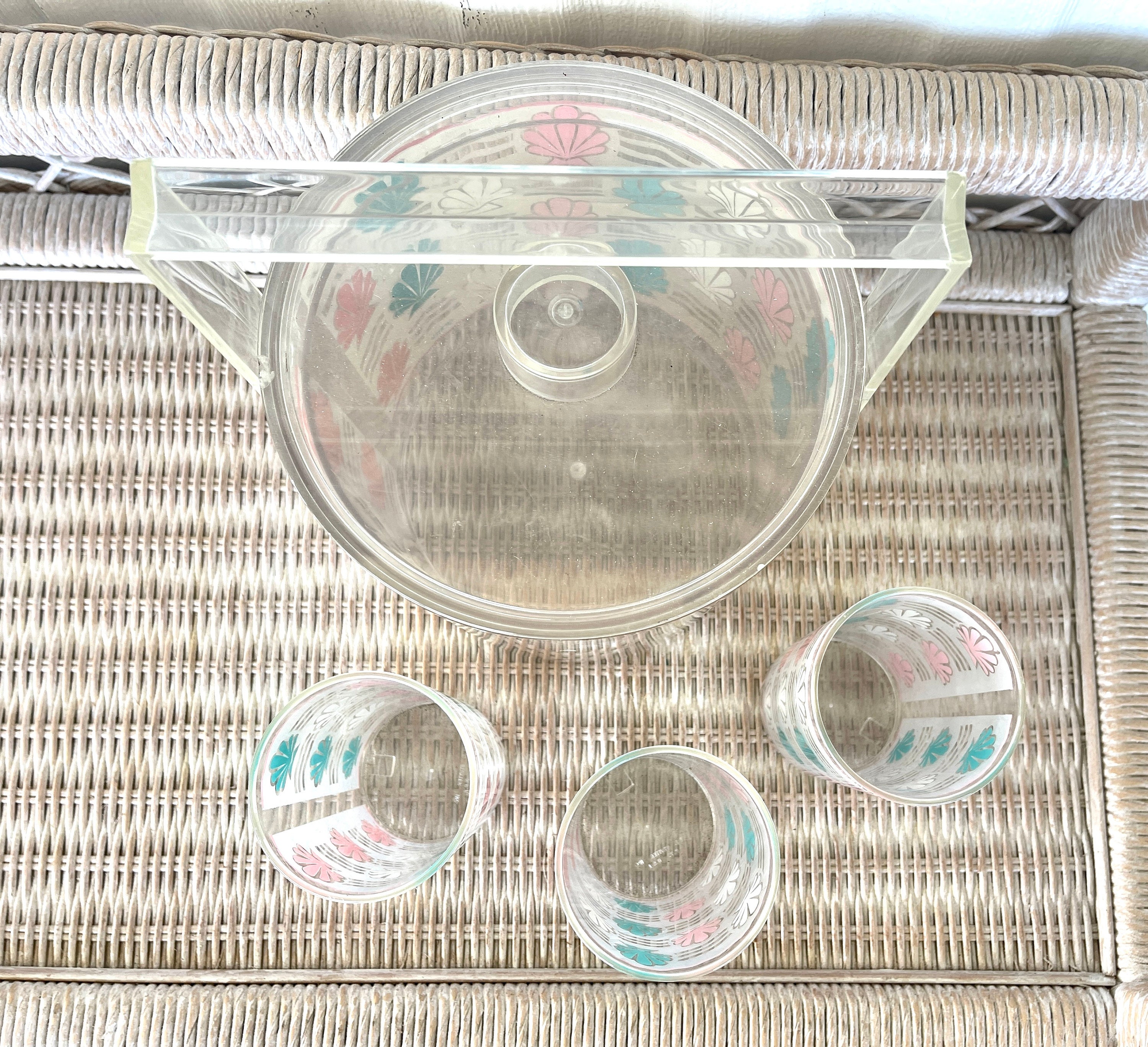 Vintage Mid Century Stotter Plastic Sea Shell Ice Bucket W/ 3 Tall ...