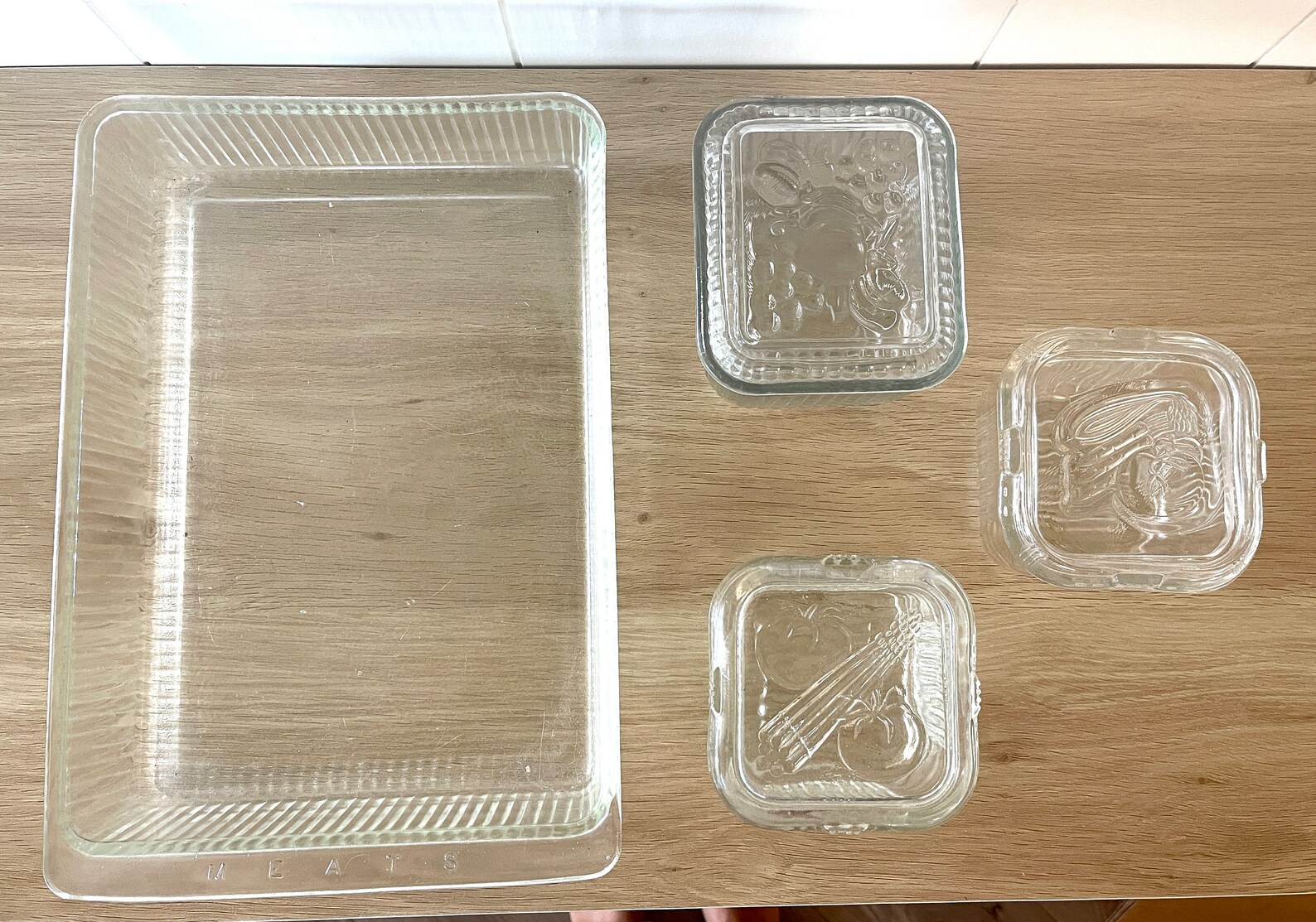 Vintage 50s Glass Refrigerator Dishes With Lids & Meats Tray - Etsy
