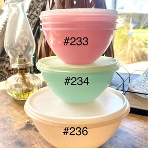 Vintage 50s 60s Pastel Tupperware Cereal Bowls Cups Storage Retro ...