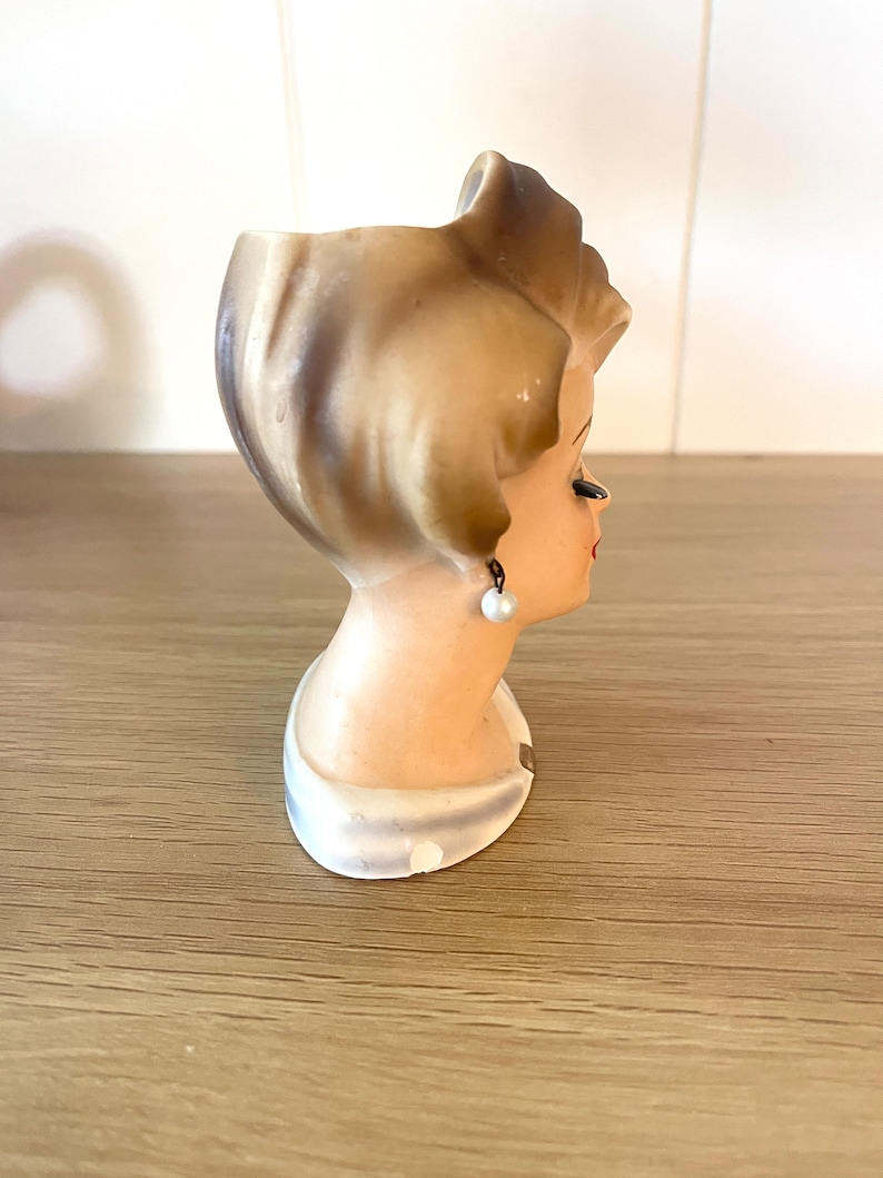 Vintage Demure Enesco Lady Head Bust Planter Glam Flower Vase - Etsy
