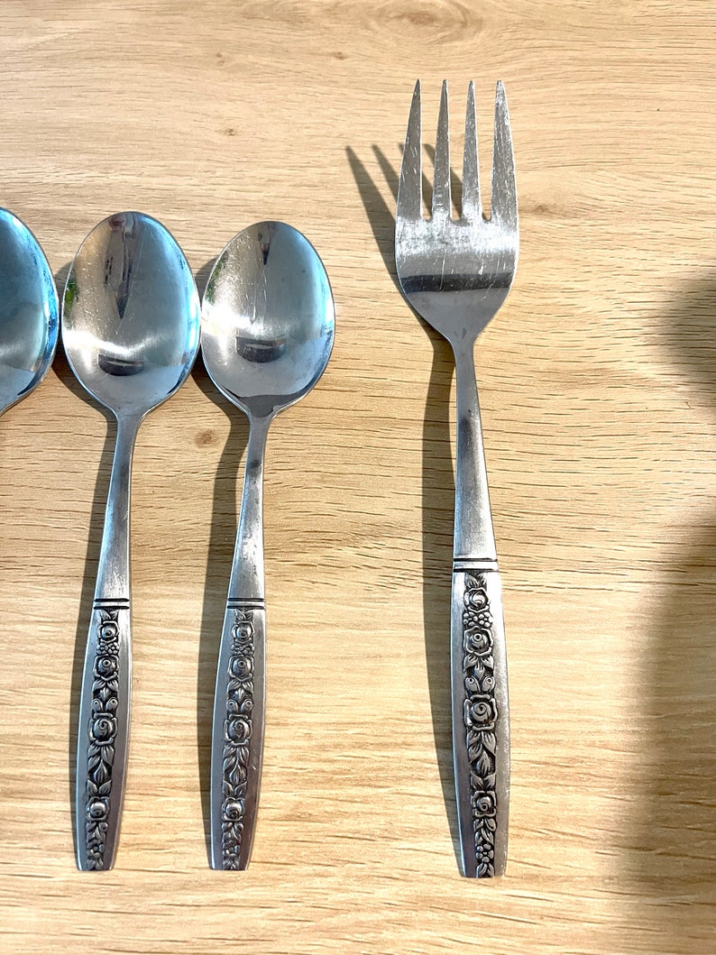 Vintage Northland Stainless Korea Roses Flatware Replacement Pieces ...