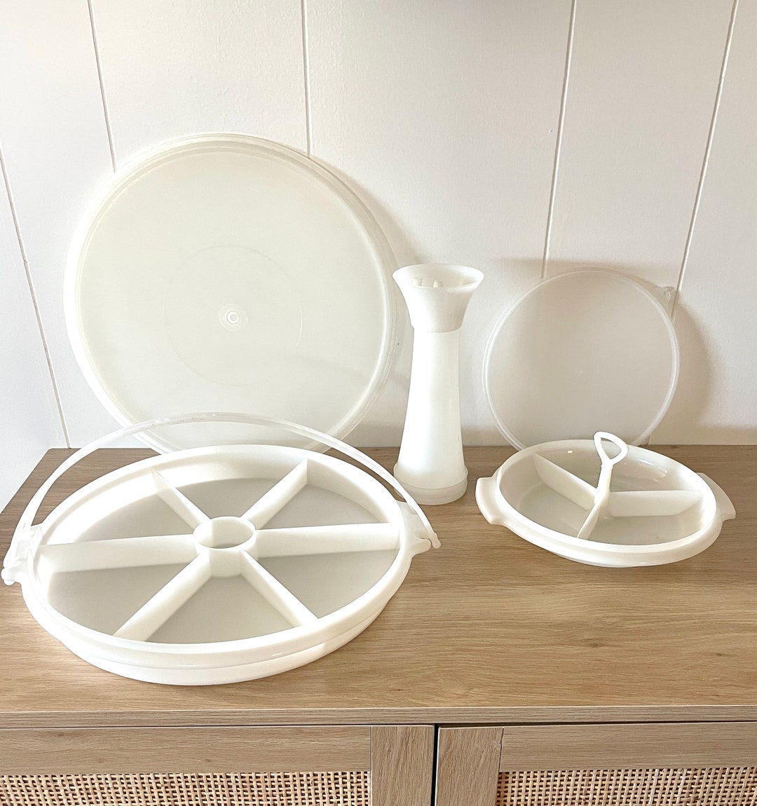Vintage 60s 70s Tupperware Party Susan Divided Tray, Suzette Snack Dish ...