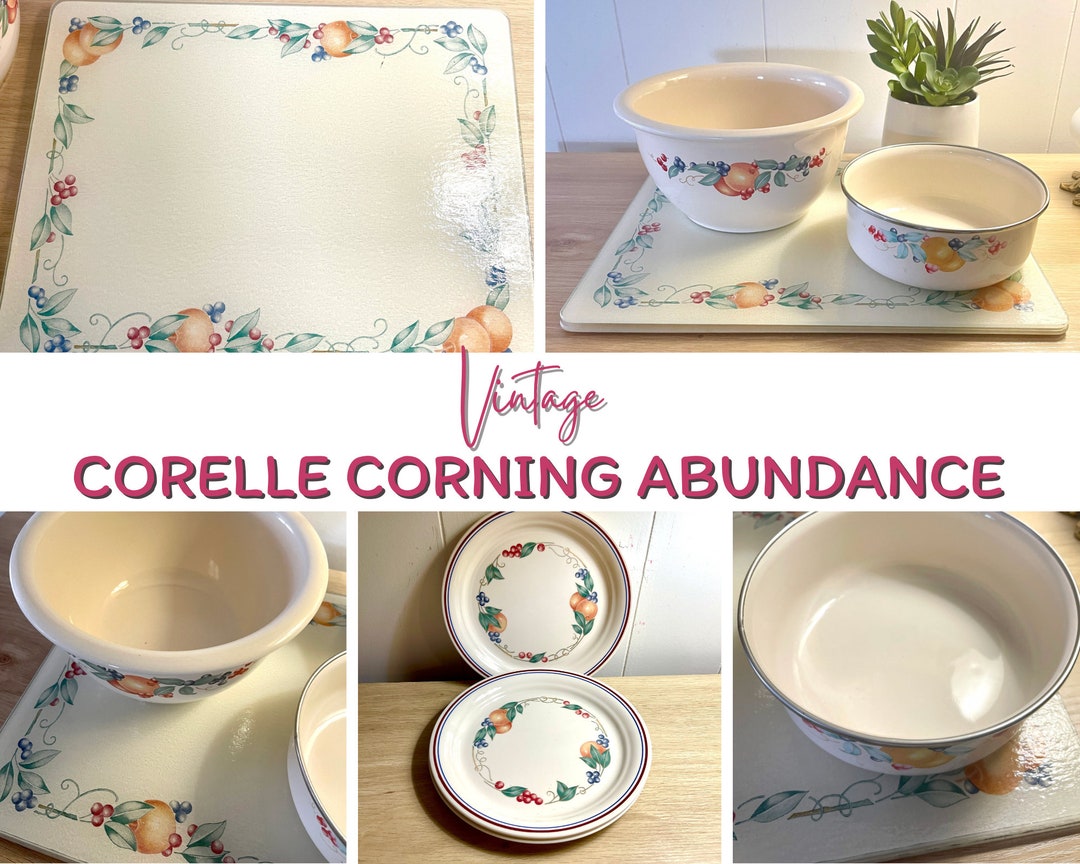 Vintage 80s Corelle Coordinates Abundance Dishes, Stoneware Bowl ...