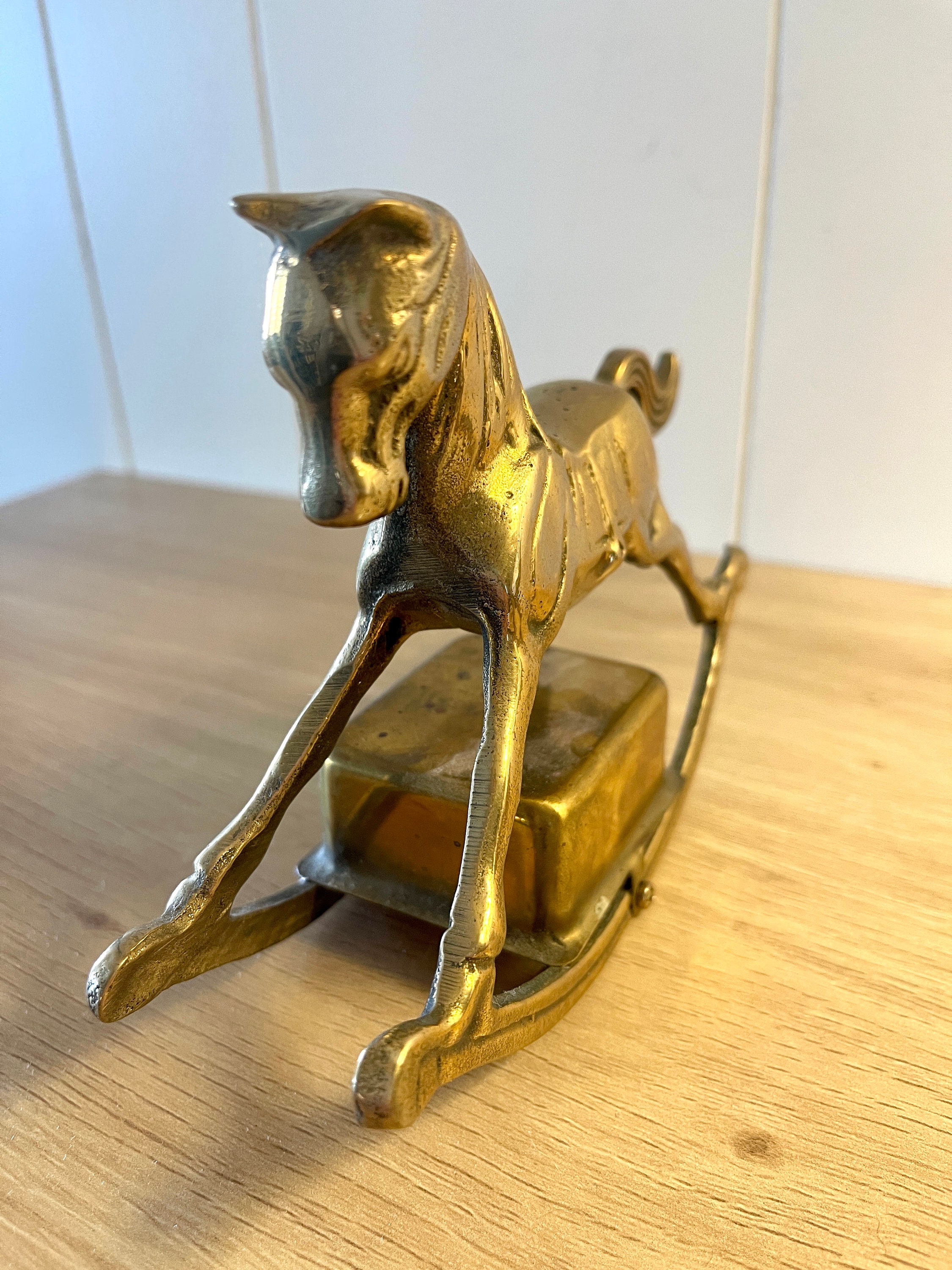 Vintage 1960s Brass Musical Rocking Horse Collectable Figuring - Etsy