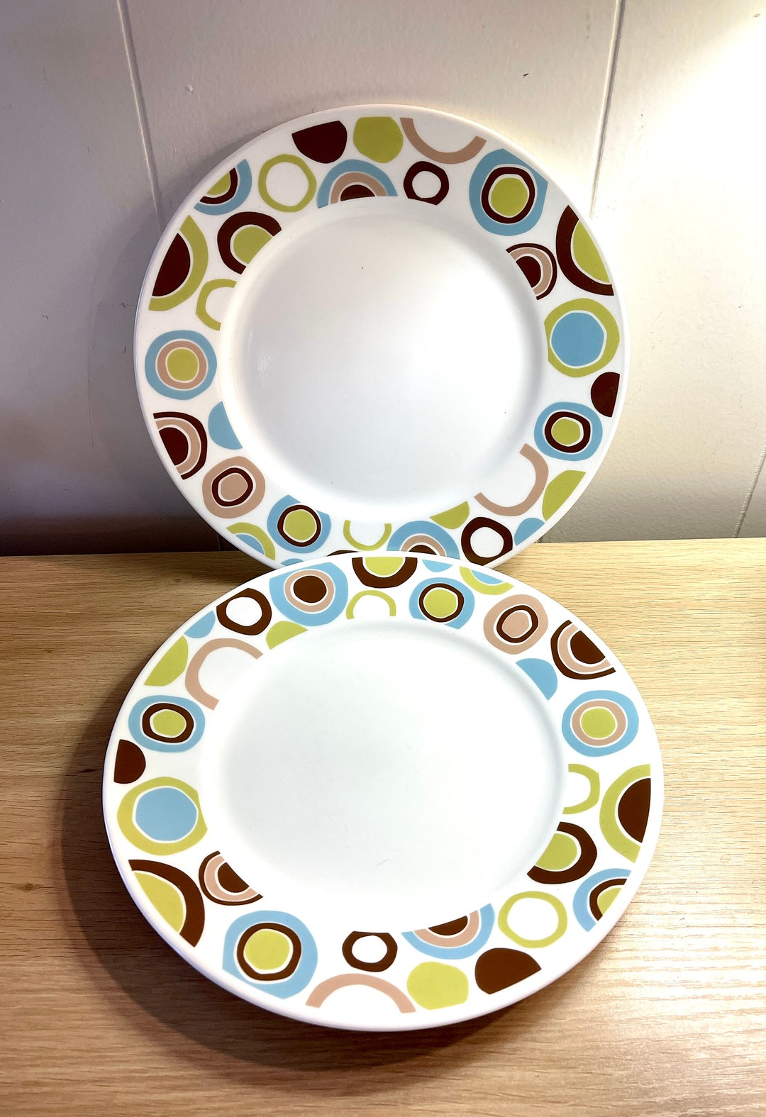 Vintage Corelle Rola Circles Rare 90s Discontinued Print Vitrelle Brown ...