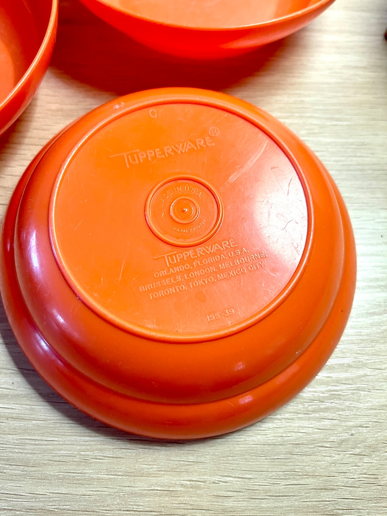 Vintage Orange 1960s Tupperware Cereal Bowls Retro Kitchen - Etsy