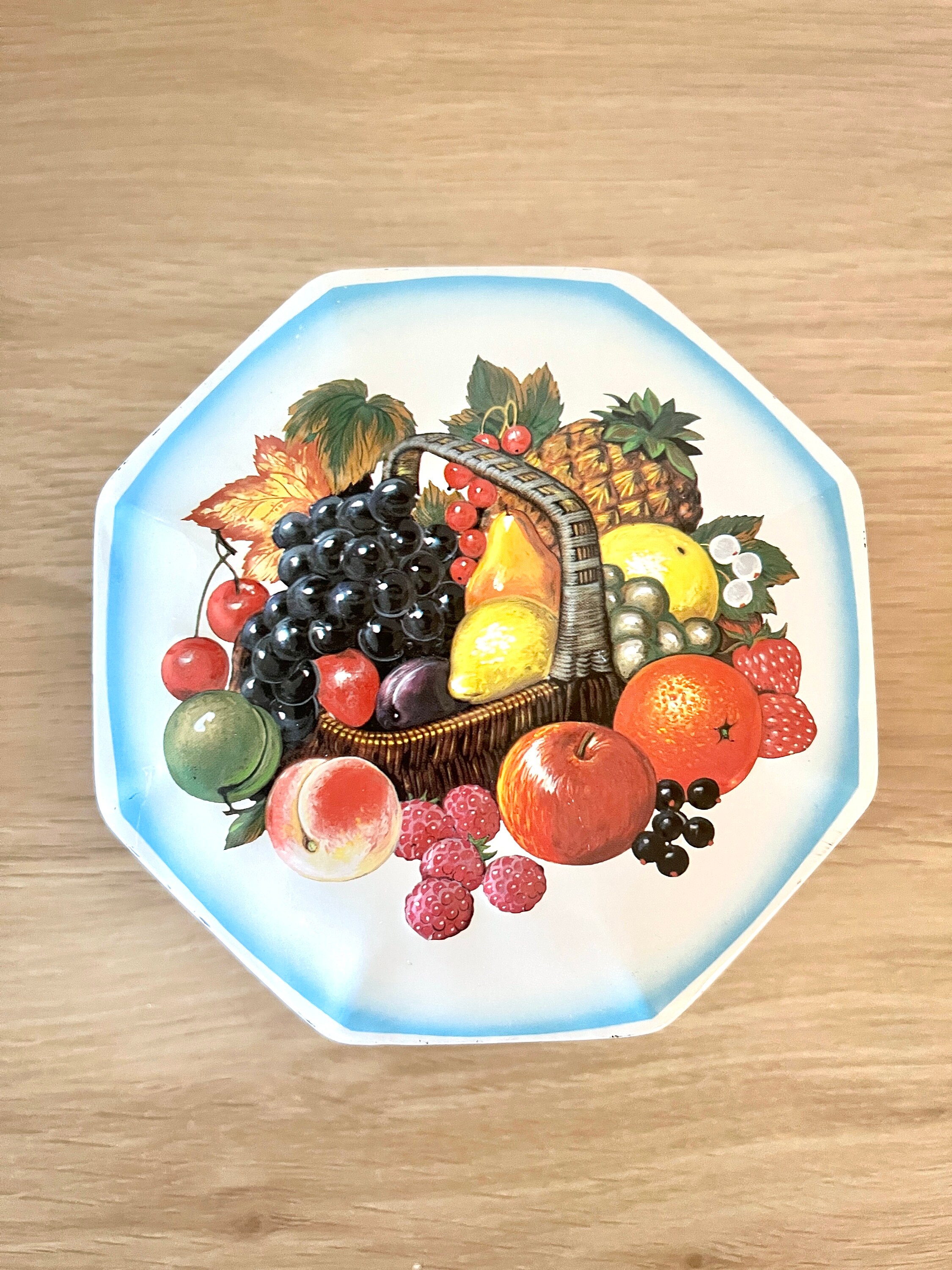 Vintage 1960s Hexagon Candy Tin England Fruit Retro Harvest - Etsy