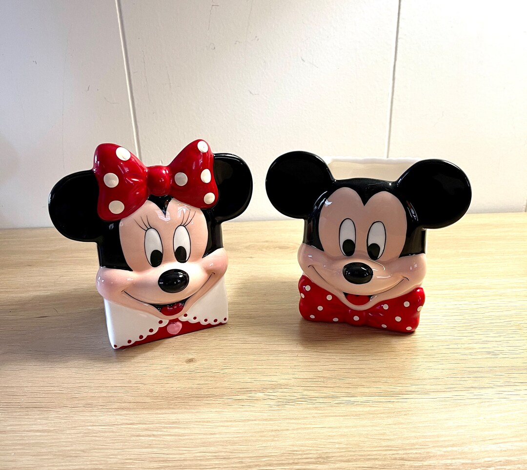 Vintage Pair of Mickey & Minnie Mouse Planters Vases Retro Disney ...