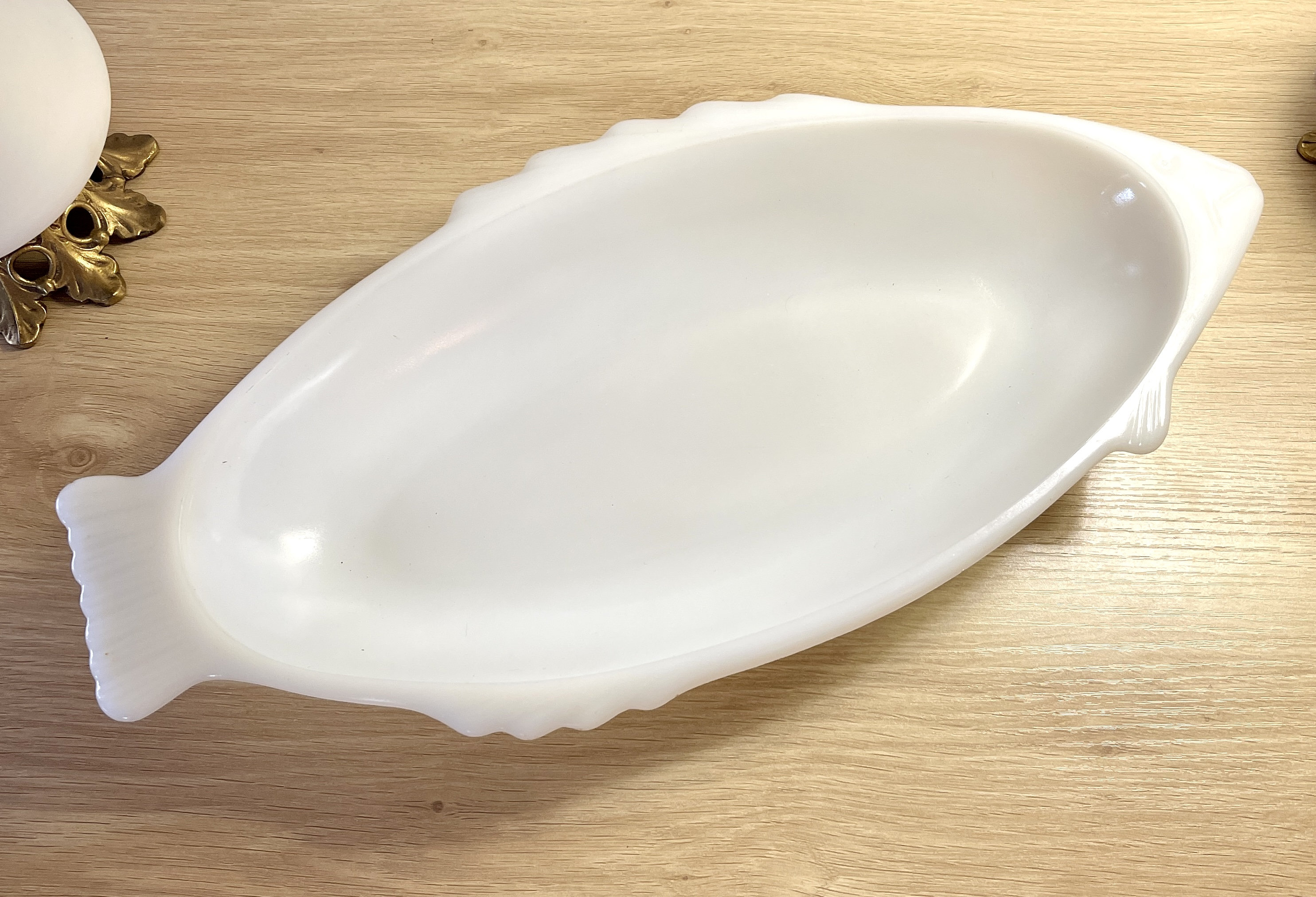 Vintage Glasbake Milk Glass Large Fish Serving Platter Dish - Etsy