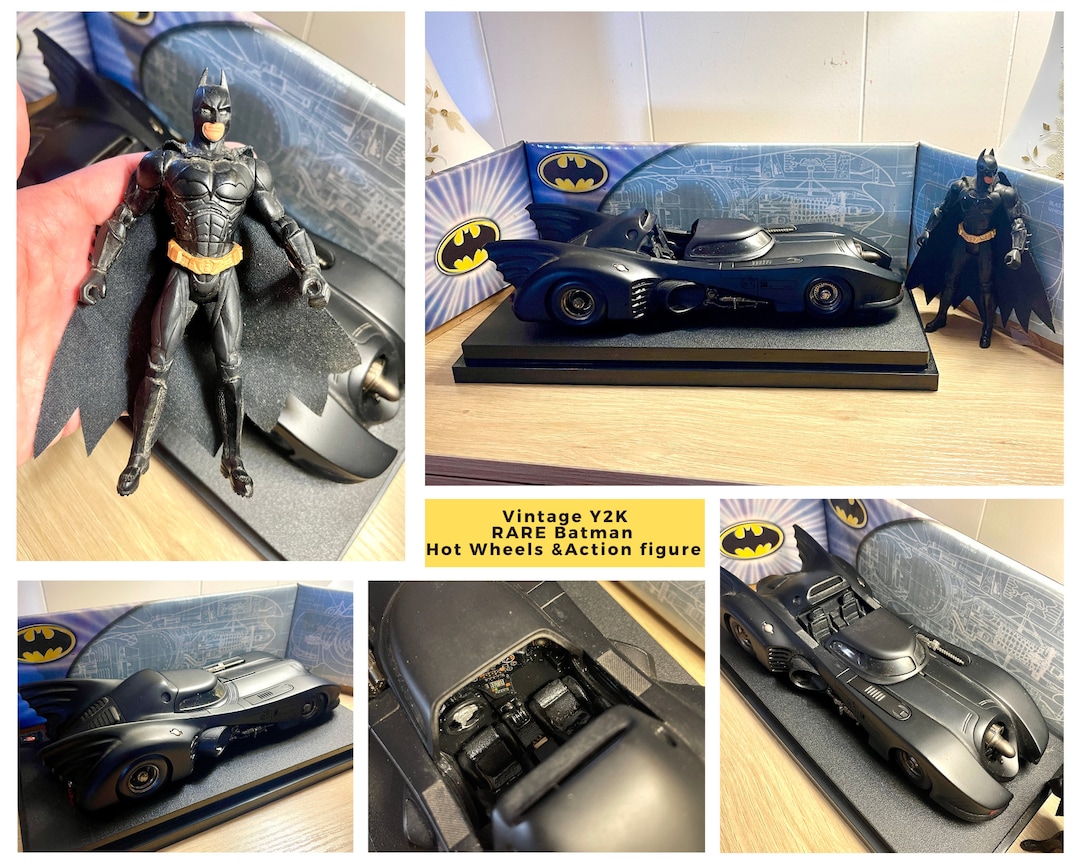 Vintage Y2K RARE Mattel Batmobile & Batman 6 Action Figure Die Cast Hot ...