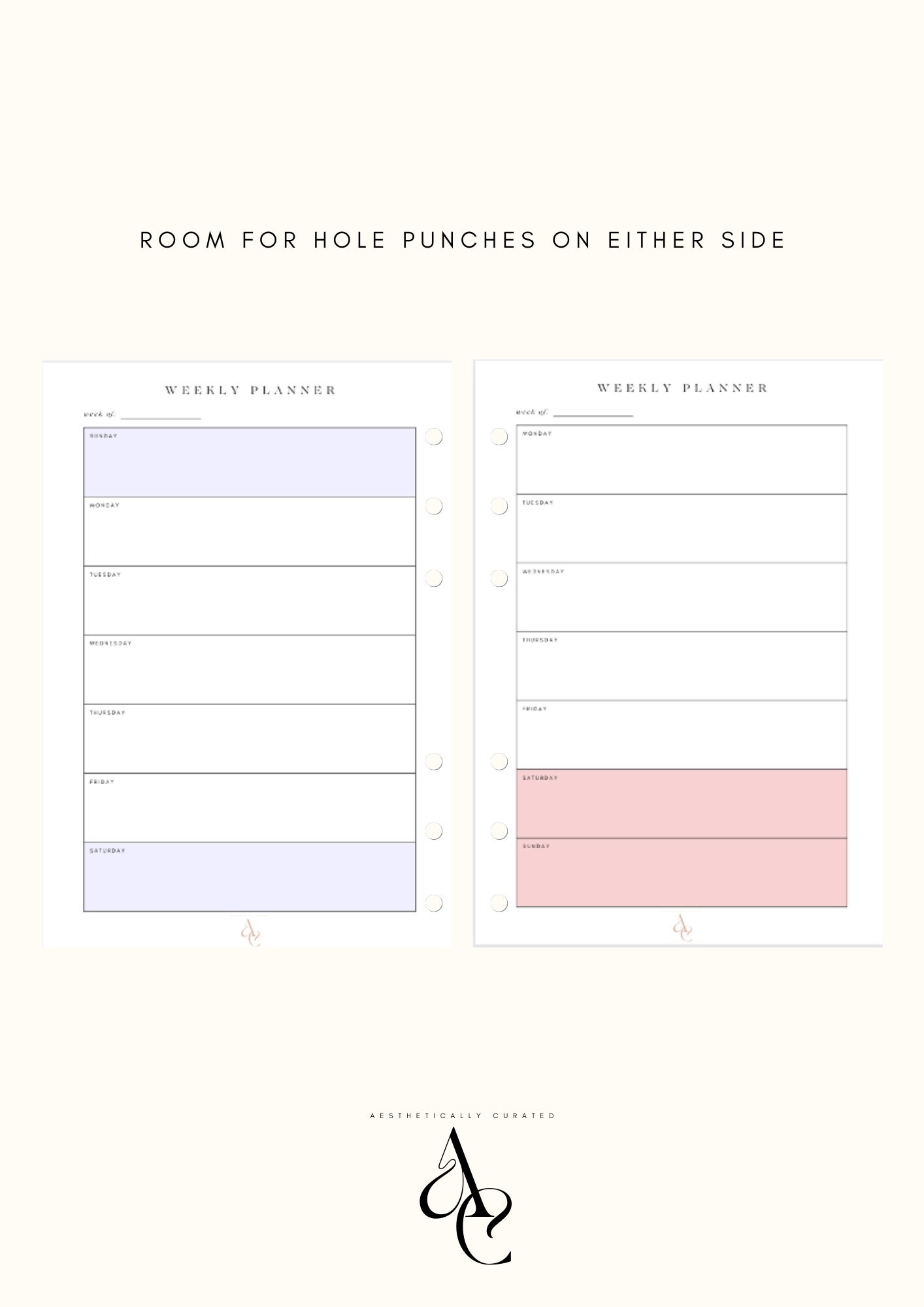 Weekly Planner, Printable Planner, Planner Set, Planner Inserts ...