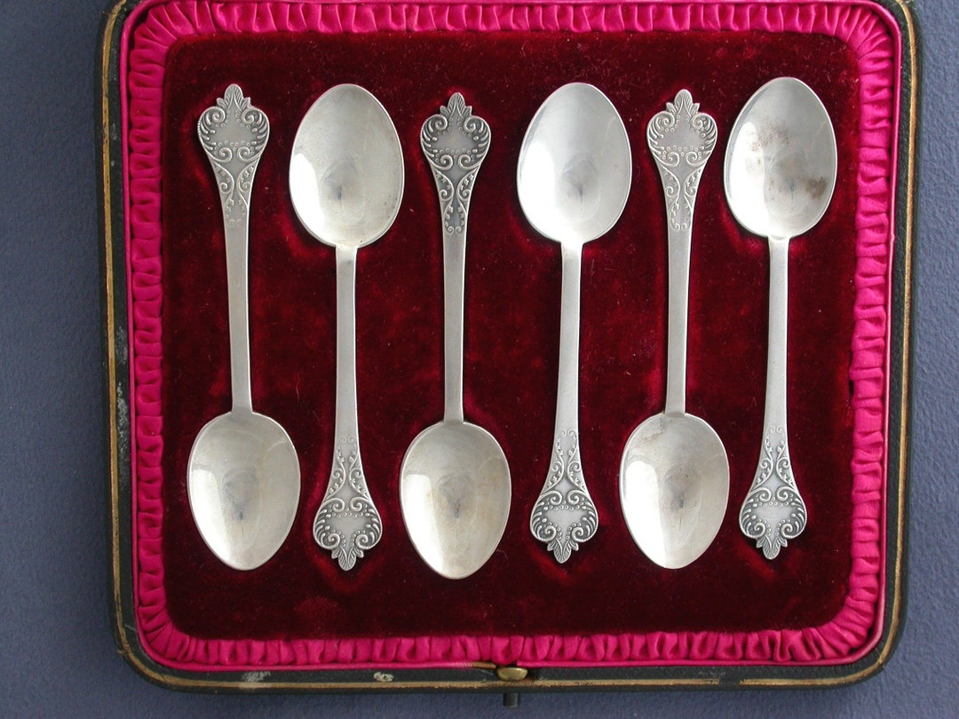 Edwardian Set of Six Britannia Silver .958 Reproduction William & Mary ...