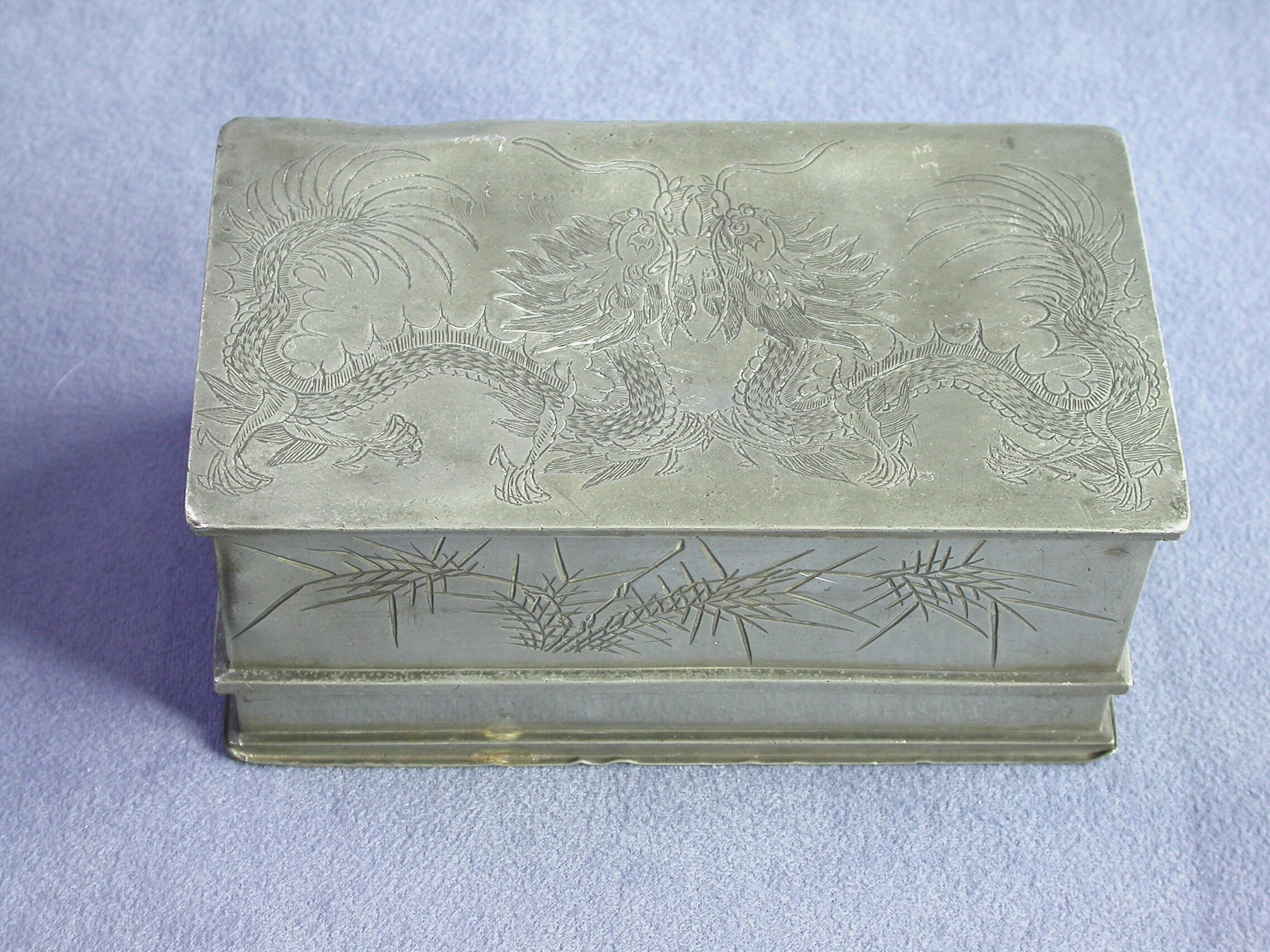 Antique Chinese Kut Hing Swatow Engraved Pewter Rectangular Box - Etsy
