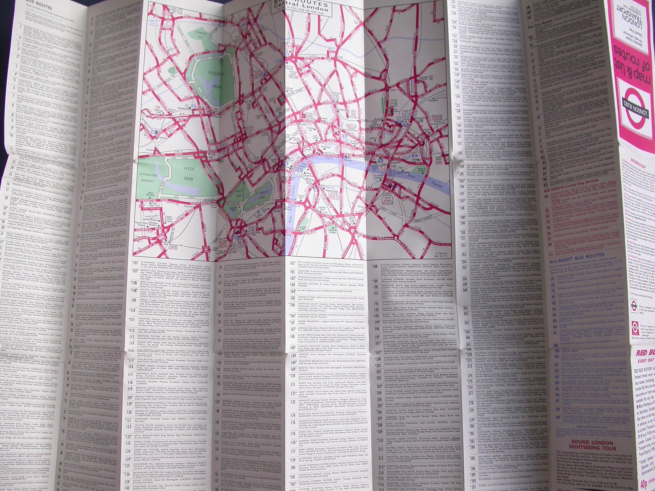 1971 London Transport Folding Bus Map - Etsy