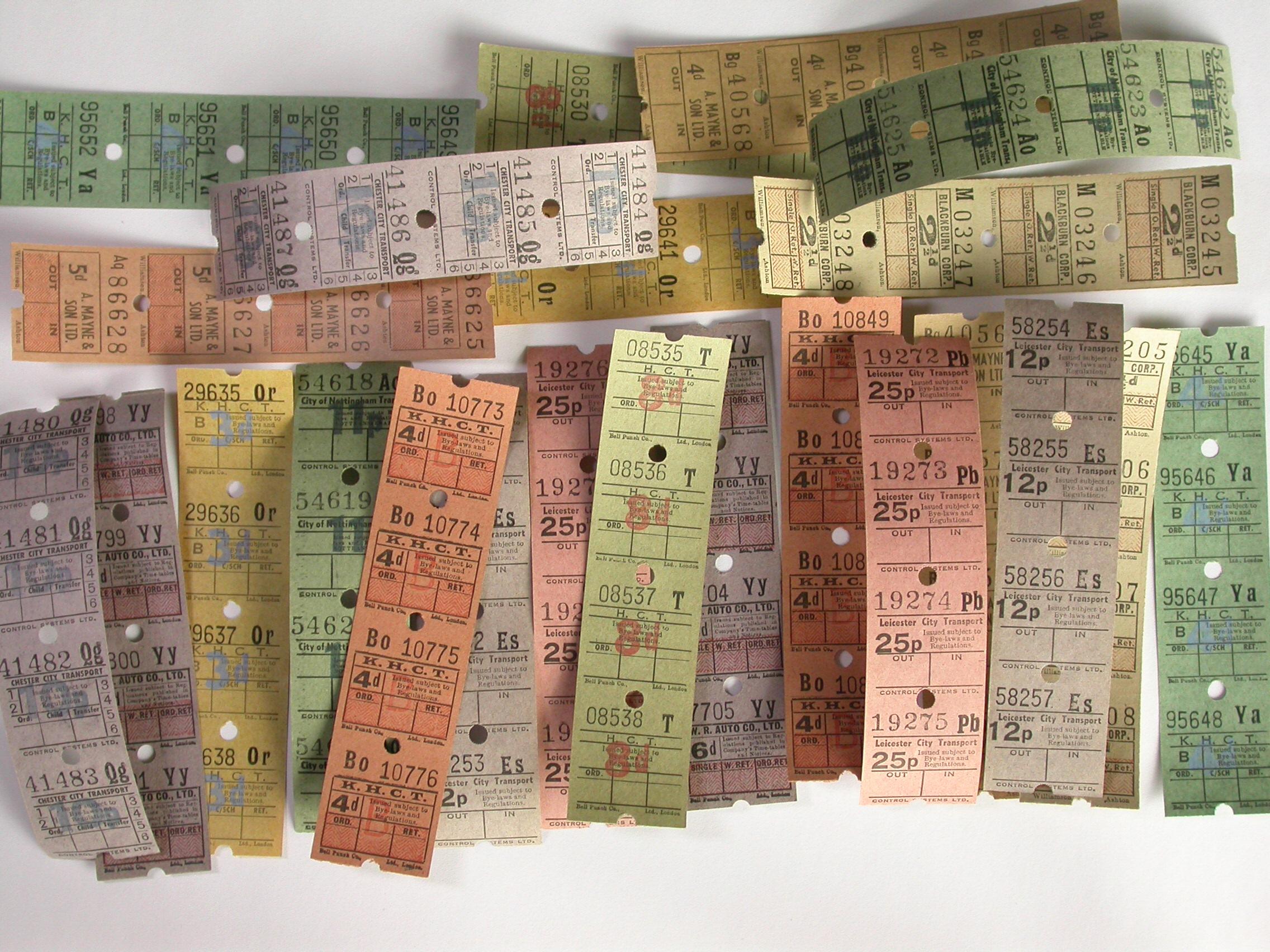Large Collection of 150+ Vintage British Bus Tickets Mostly Dating From ...