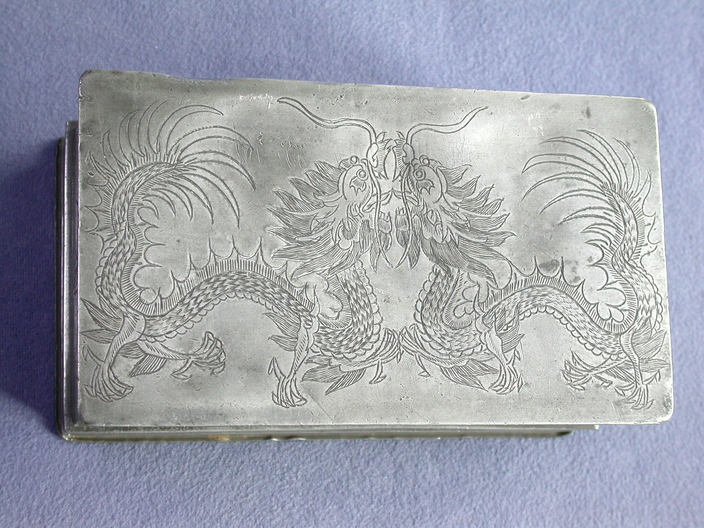 Antique Chinese Kut Hing Swatow Engraved Pewter Rectangular Box - Etsy