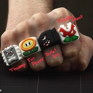Super Mario Bros and Bowser Fan Art Rings - Etsy