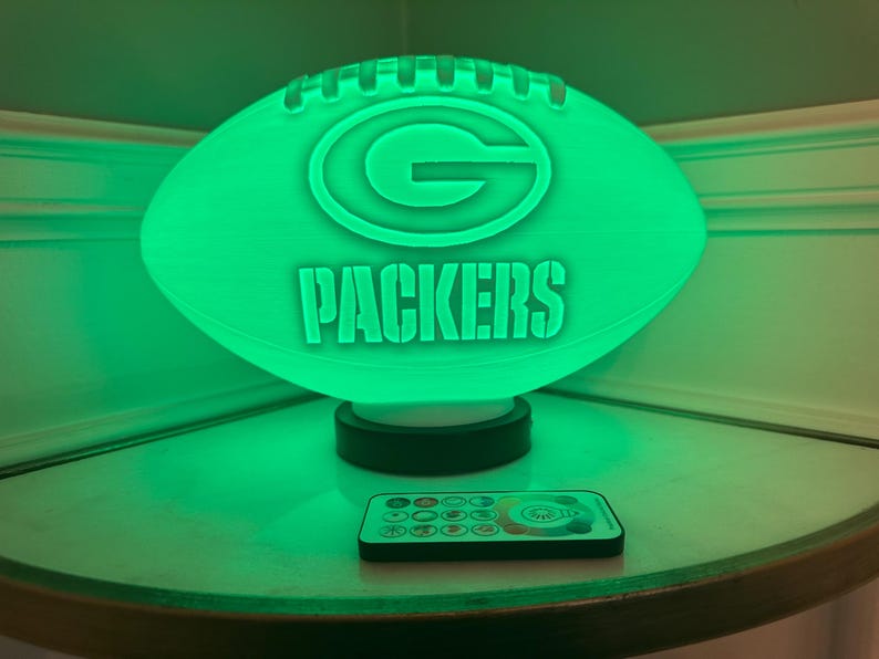Green Bay Packers Football Custom Showcase Lamp - Etsy