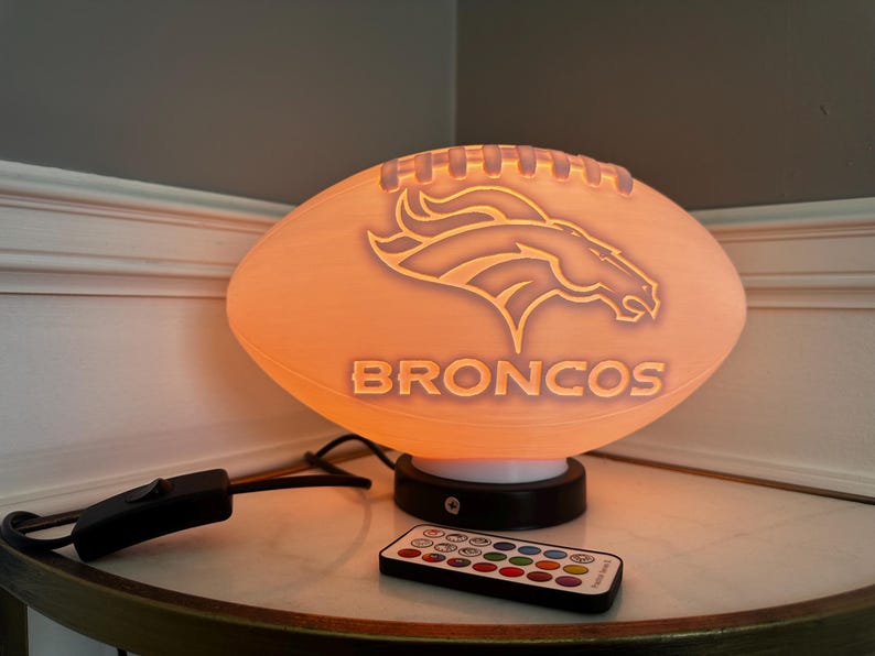 Denver Broncos Football Custom Showcase Lamp - Etsy