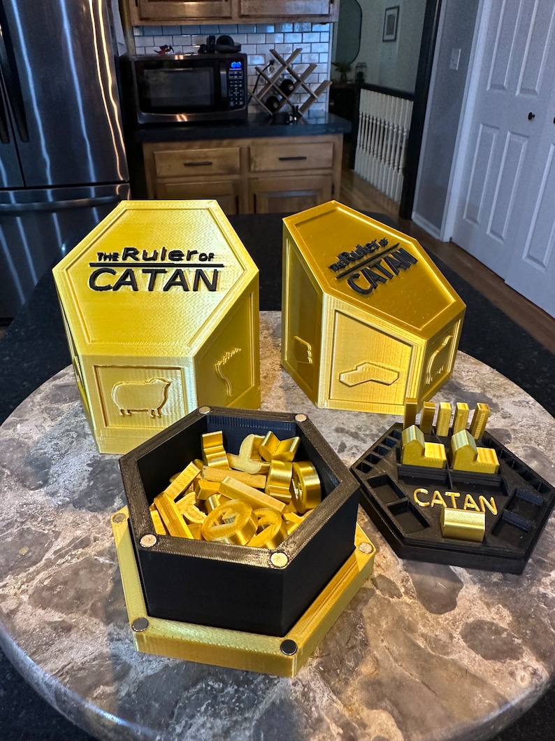 Catan Traveling Trophy W/ Gold Pieces - Etsy