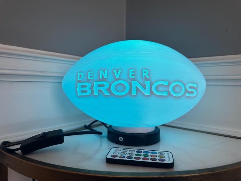 Denver Broncos Football Custom Showcase Lamp - Etsy