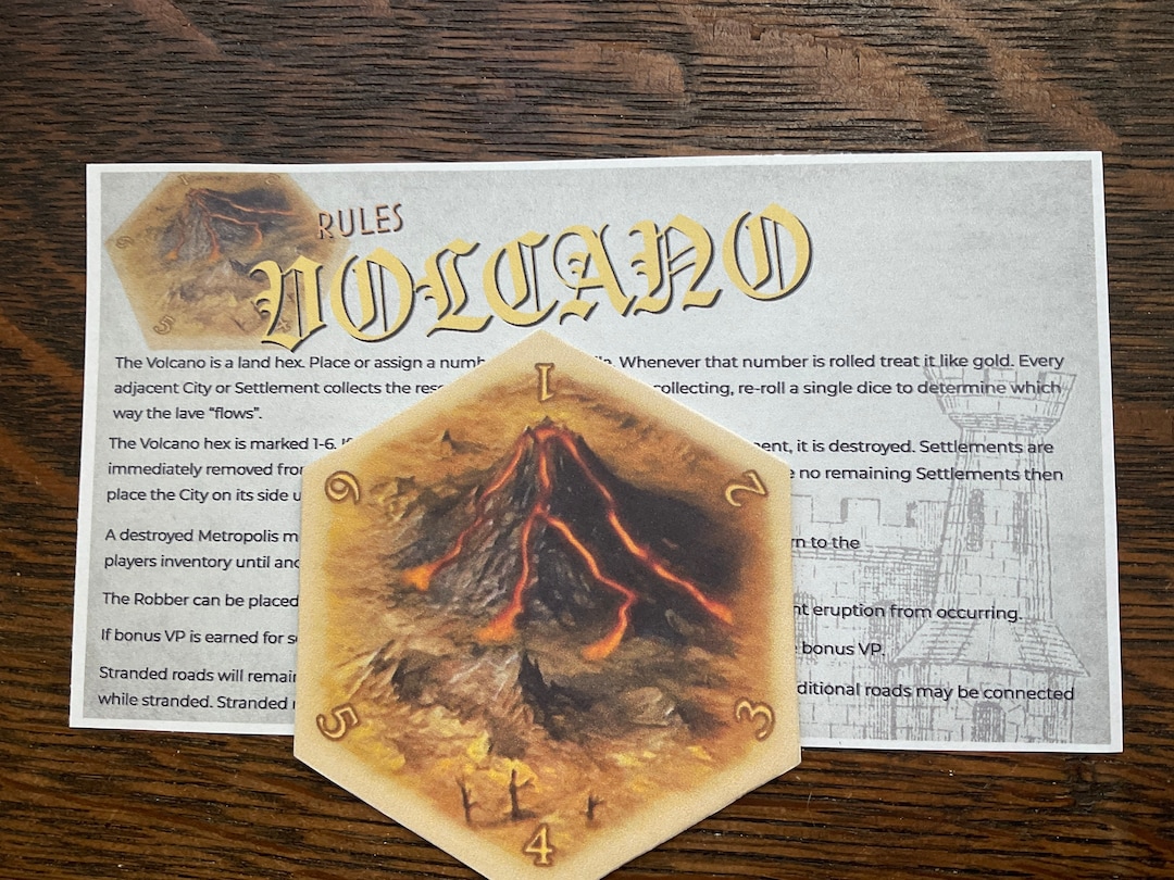 Volcano Terrain Hex Upgrade and Rules - Etsy