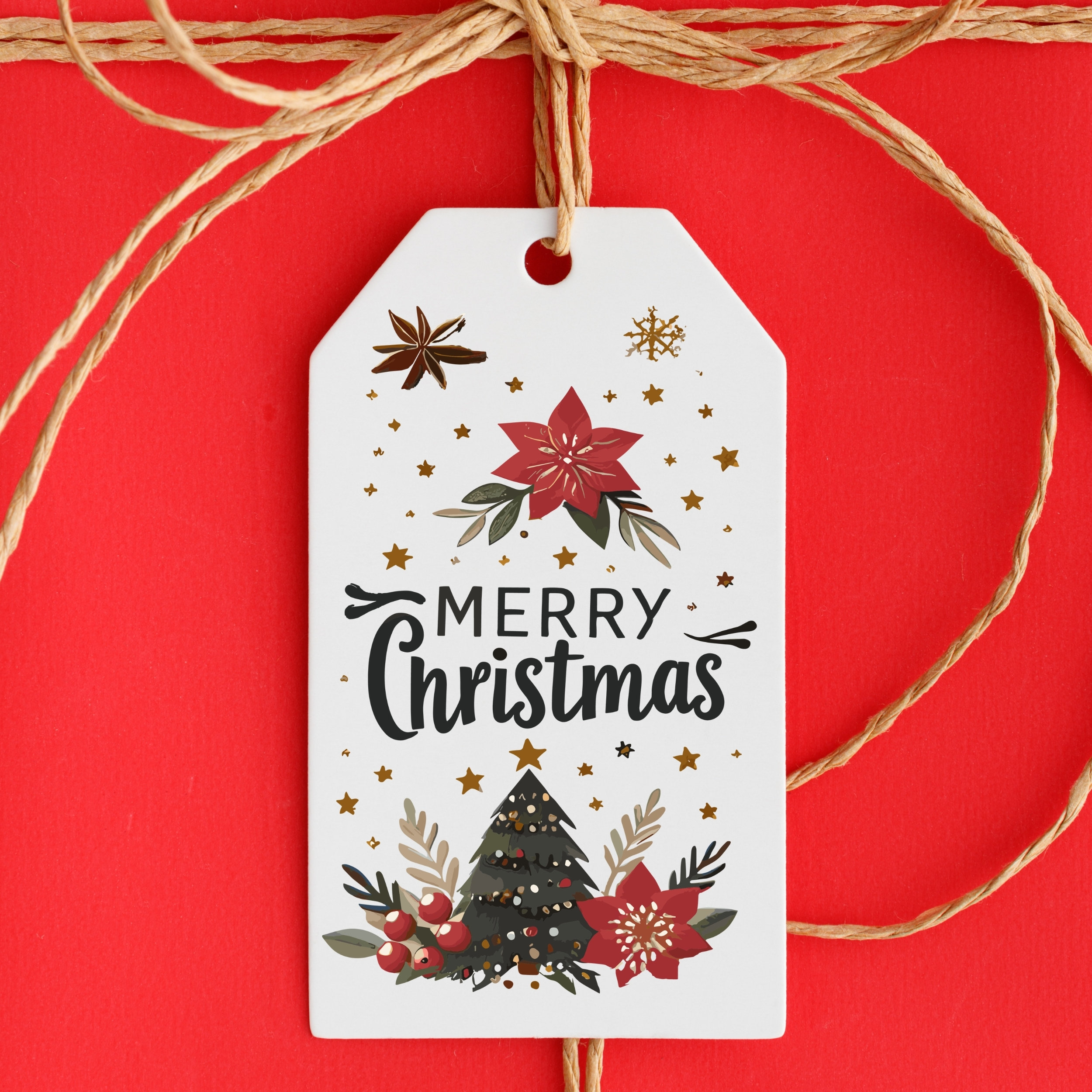 Printable Christmas Gift Tags, Merry Christmas Gift Tag, Holiday Gift ...