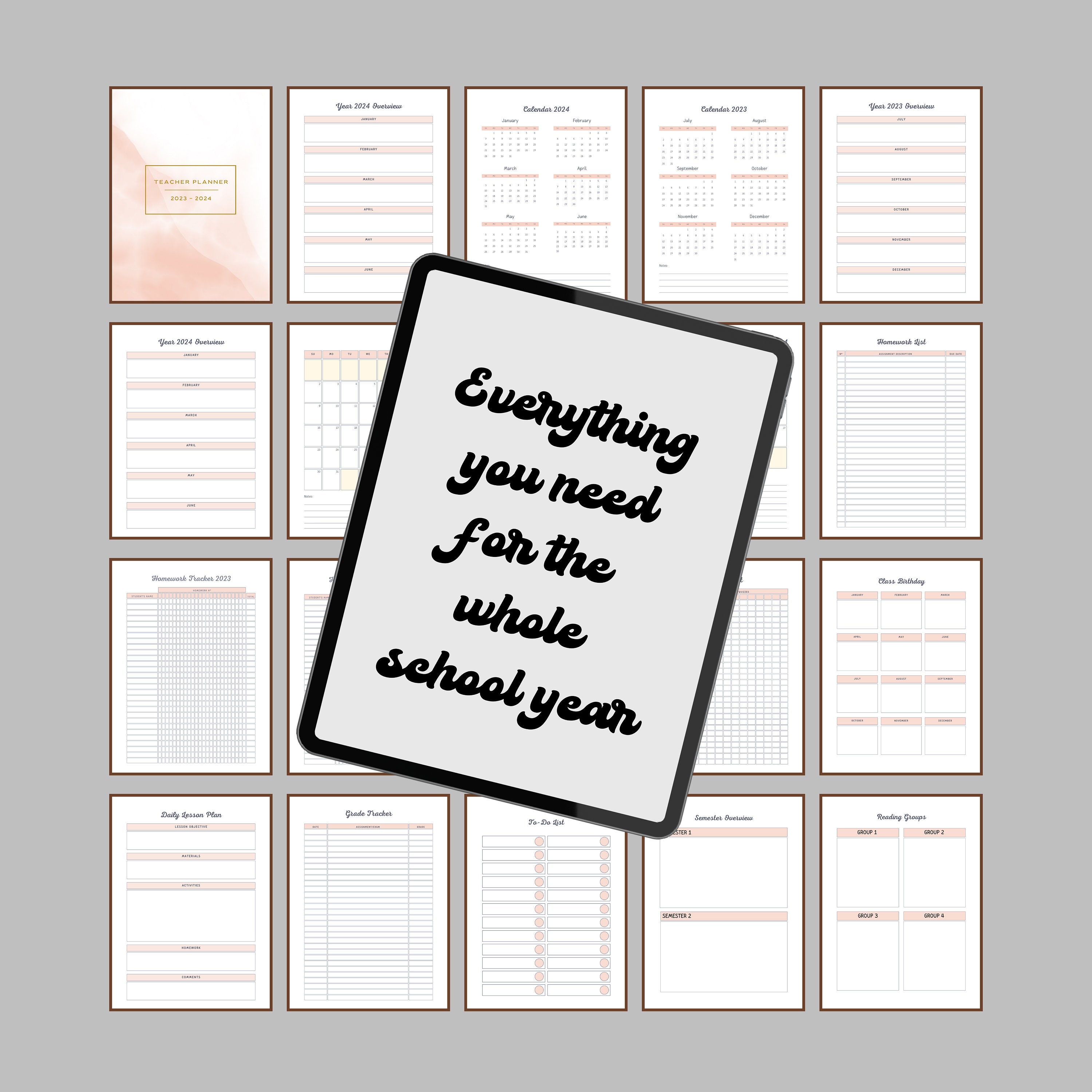 Editable Printable Digital Teacher Planner 2023-2024, Lesson Plan ...