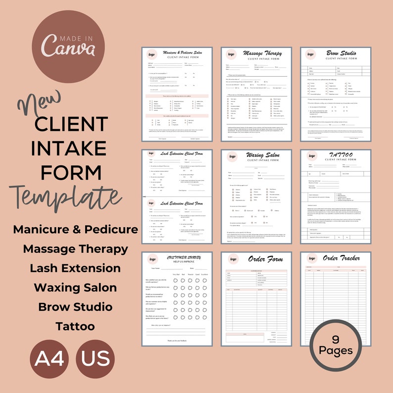 Salon Client Intake Form New Client Information Template - Etsy